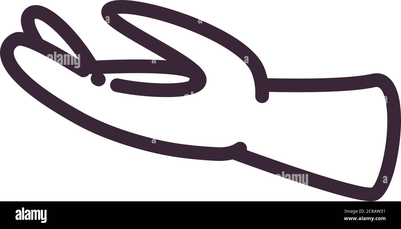 open gesture with hand line style icon design of People arm finger ...