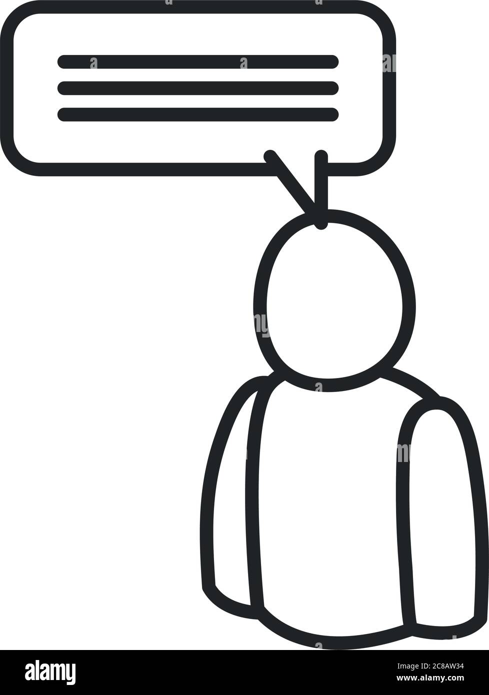 Avatar with communication bubble line style icon design, Message ...