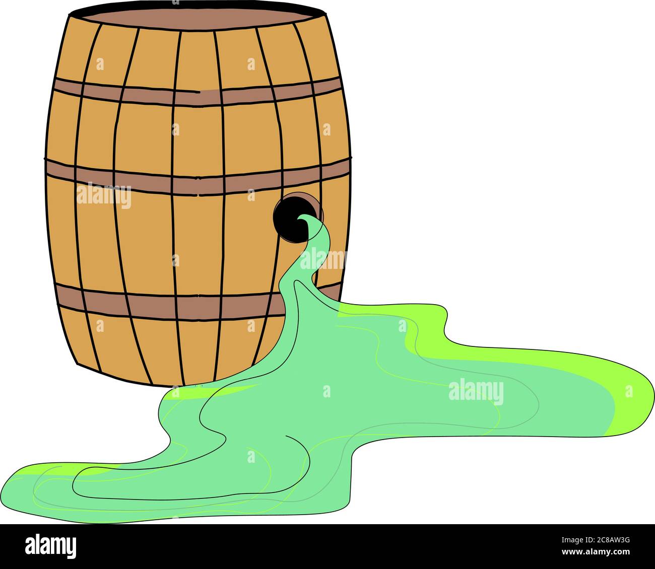 Barrel with green fire. Magic combustible potion. Blackwater battle ...