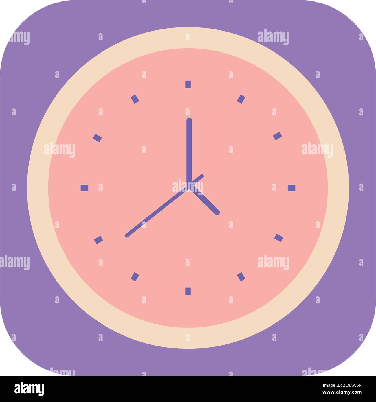 desk clock icon over white background, flat style, vector illustration ...