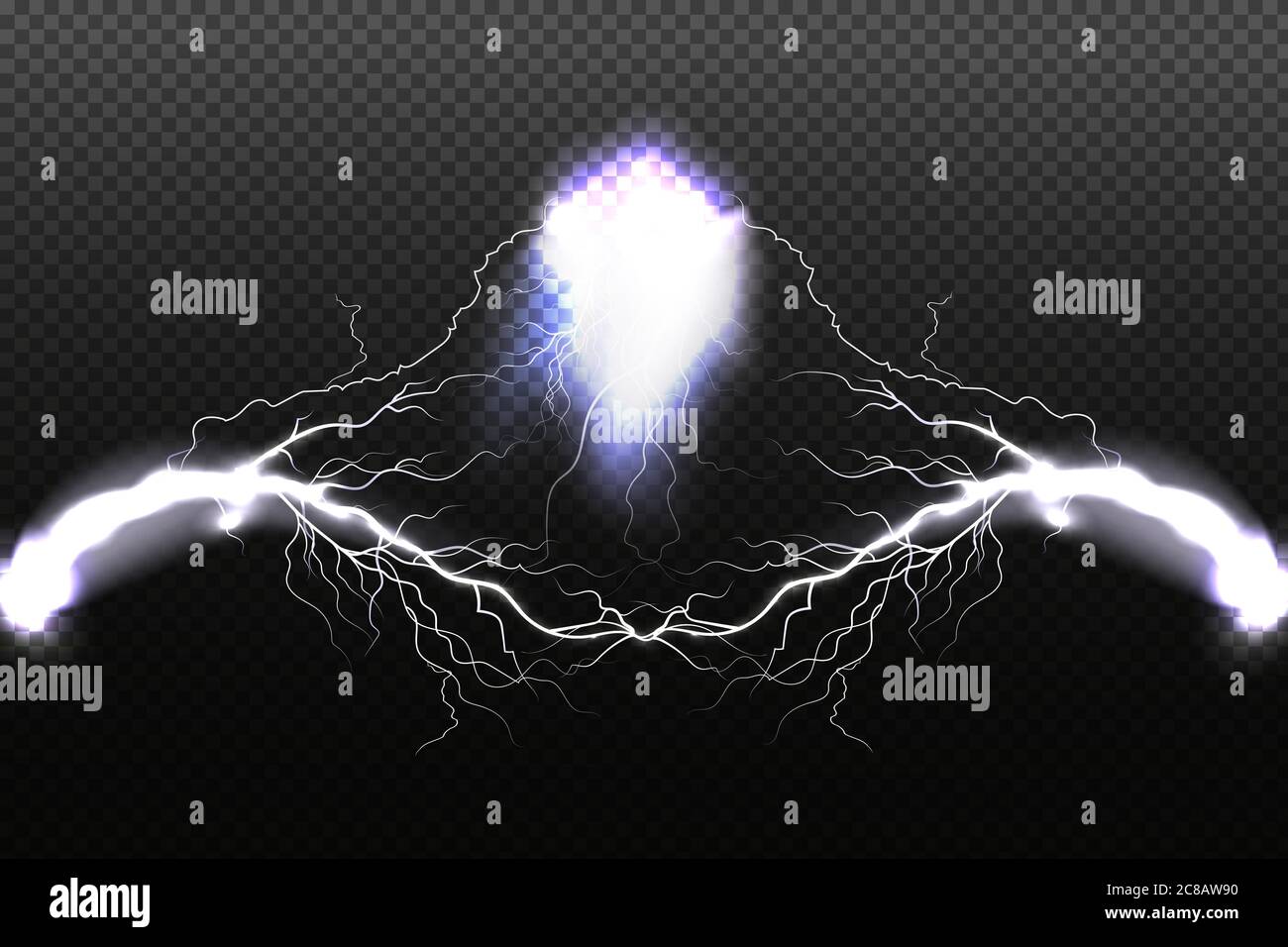 Sparkling lightning on black background Magic and bright lighting ...