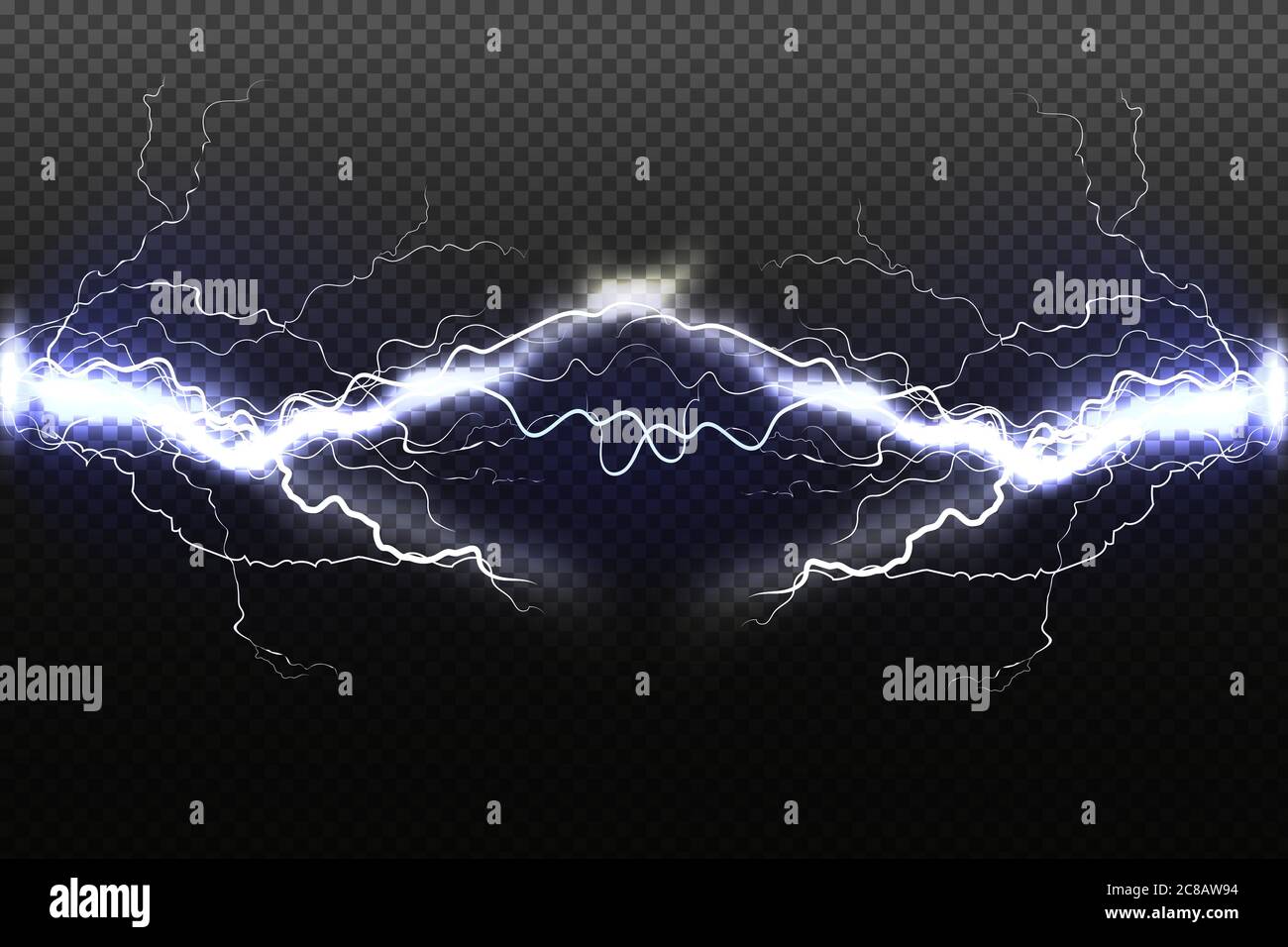Sparkling lightning on black background Magic and bright lighting ...