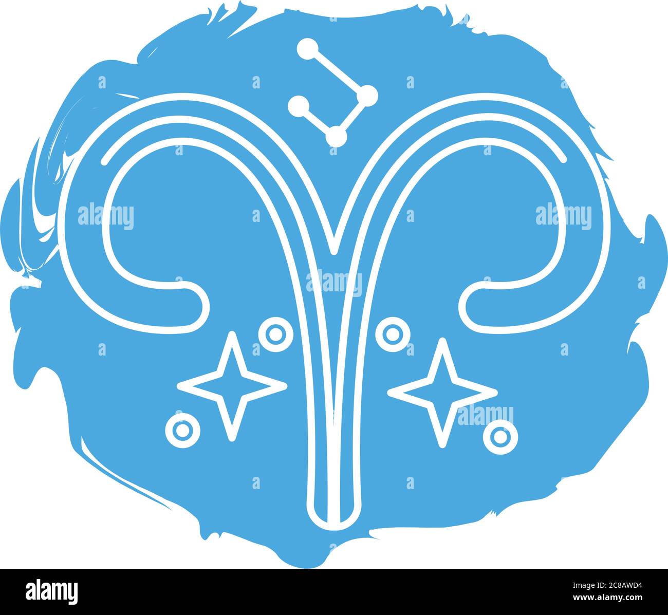 aries zodiac sign symbol block style icon vector illustration design ...