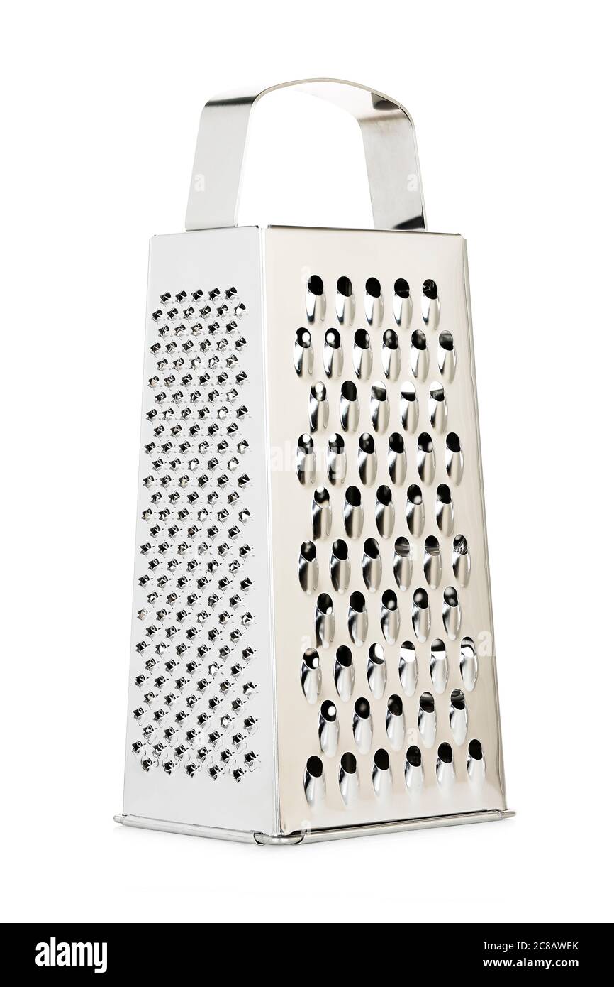 single steel grater isolated on white background Stock Photo - Alamy