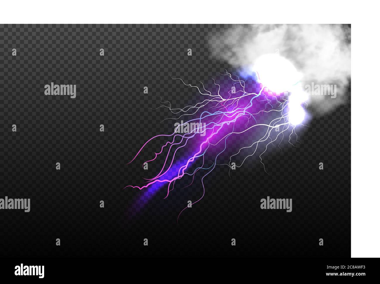 Sparkling lightning on black background Magic and bright lighting ...
