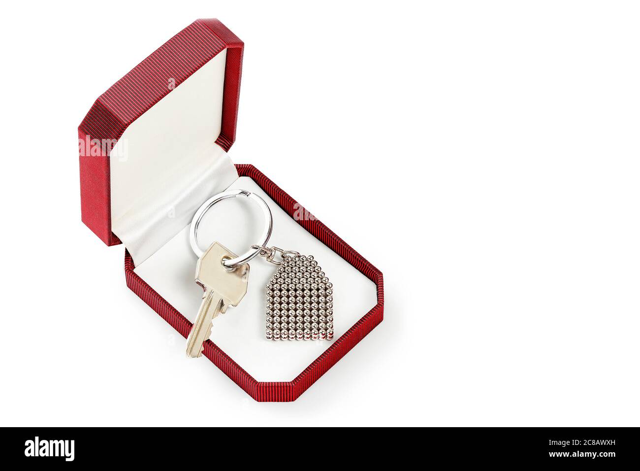 house key on giftbox isolated on white Stock Photo - Alamy