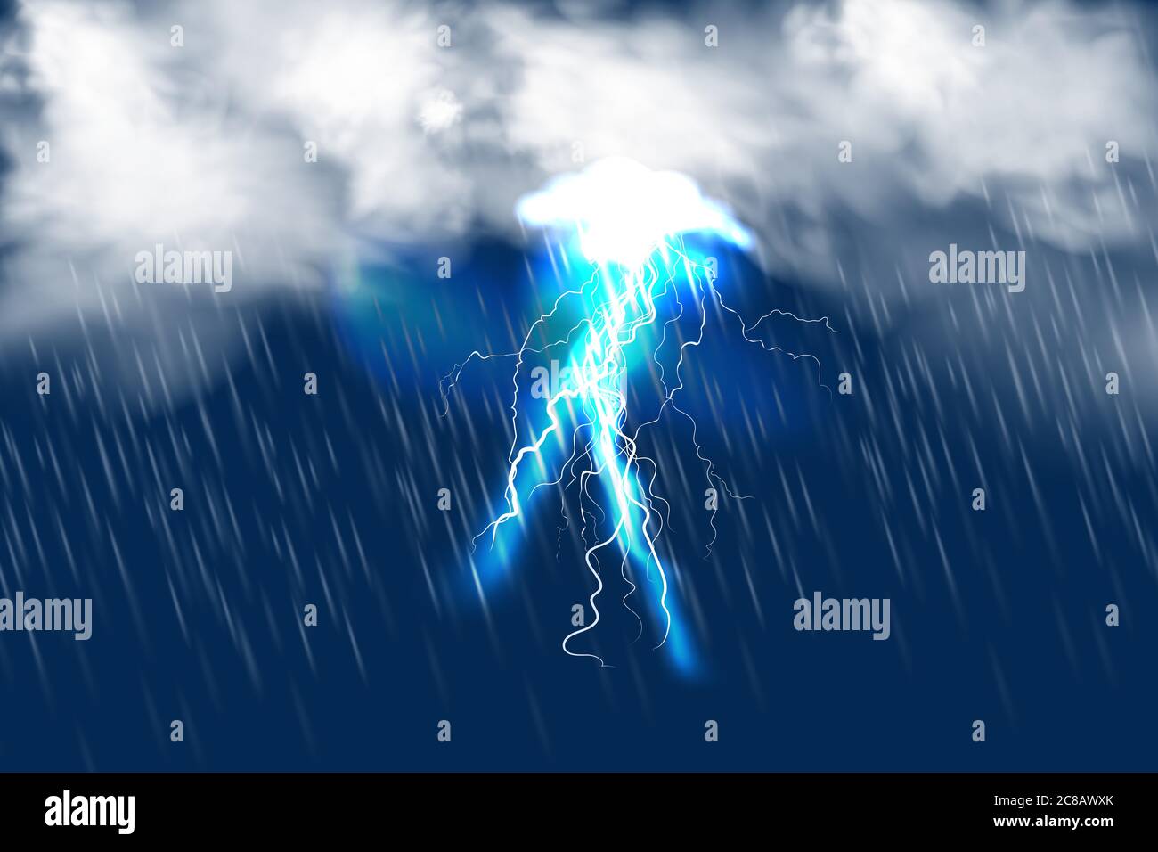 Sparkling lightning on black background Magic and bright lighting ...