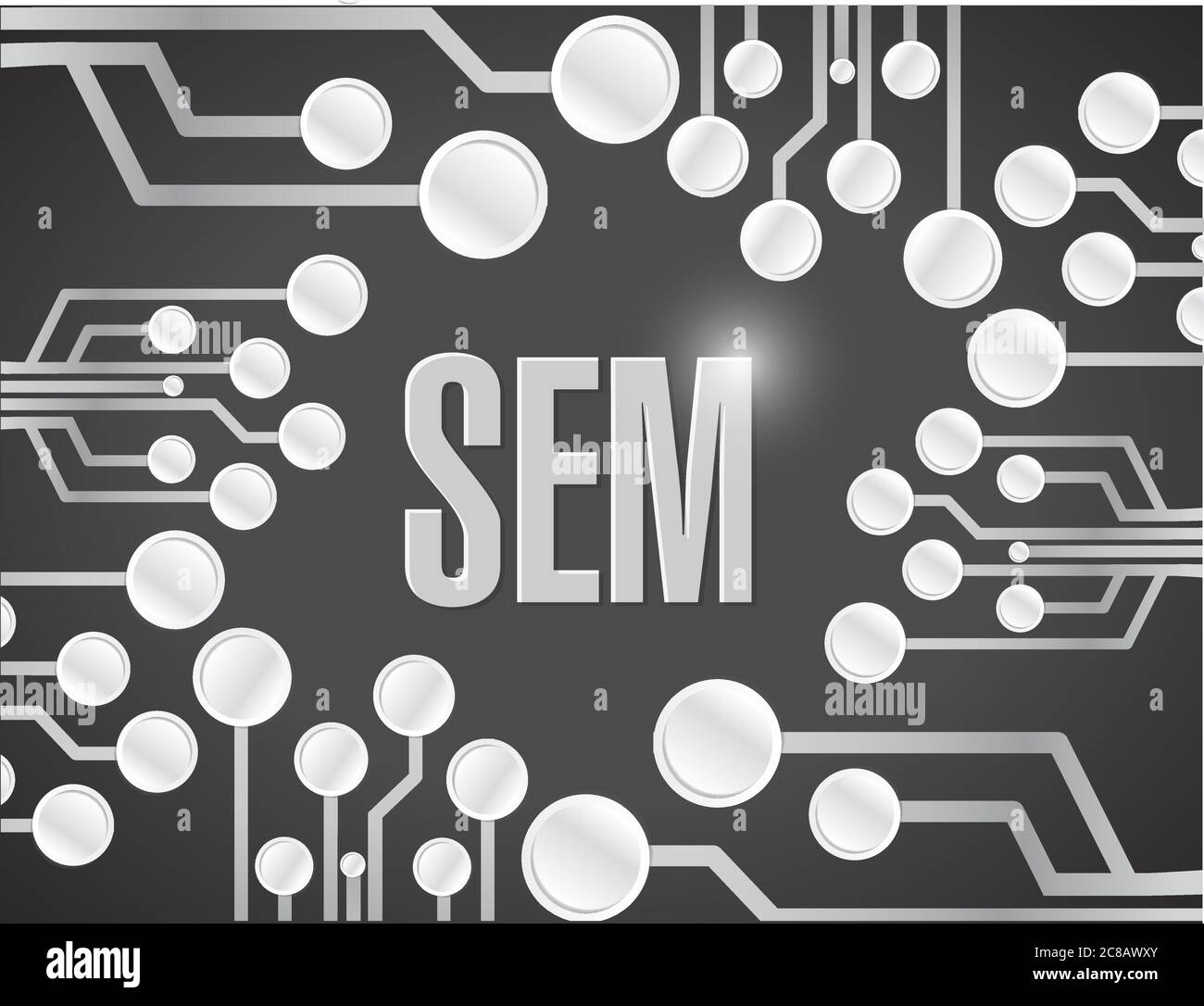 Sem circuit board illustration design over a black background Stock ...