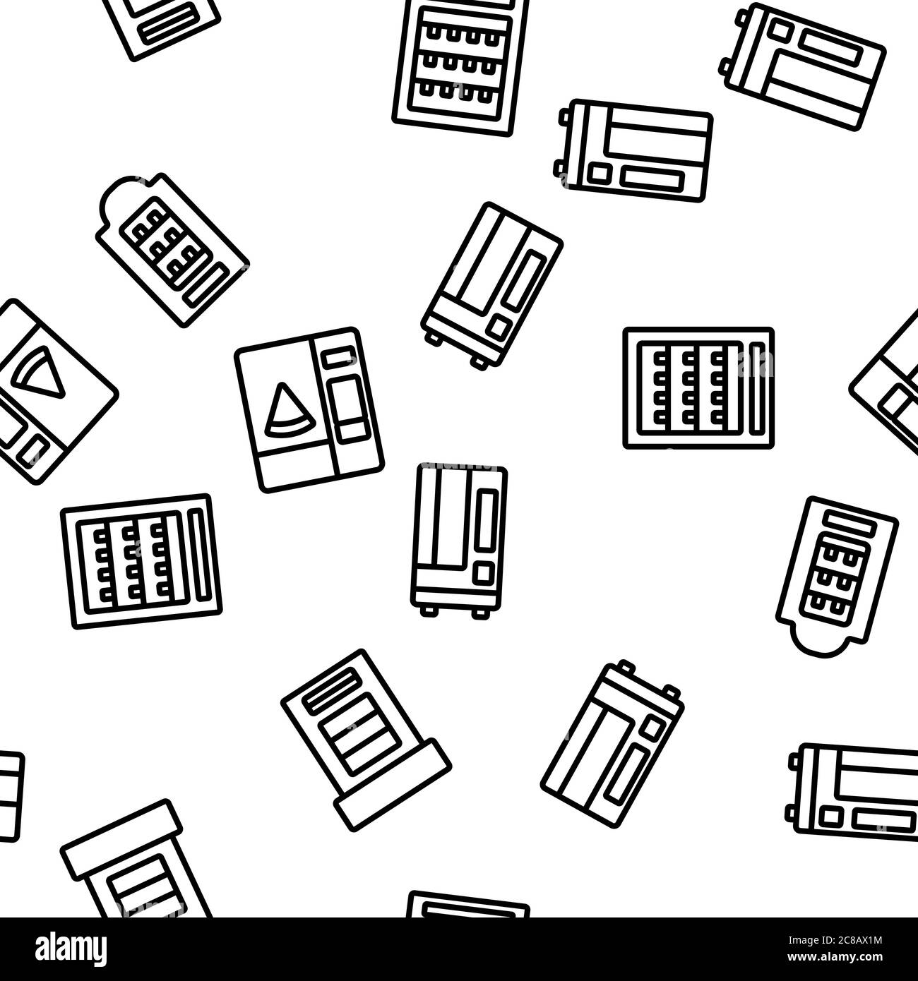 Vending Machine Selling Service Vector Seamless Pattern Stock Vector ...