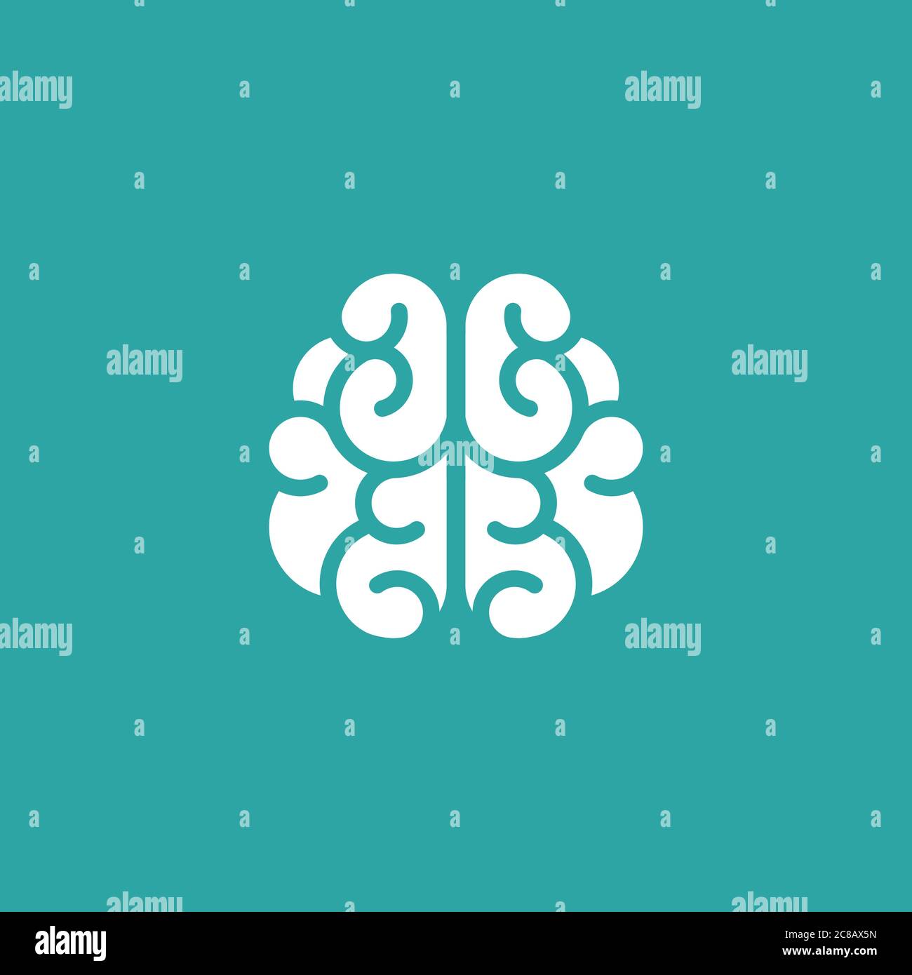 white brain icon. Intellect, phsychology, knowledge simple pictogram ...