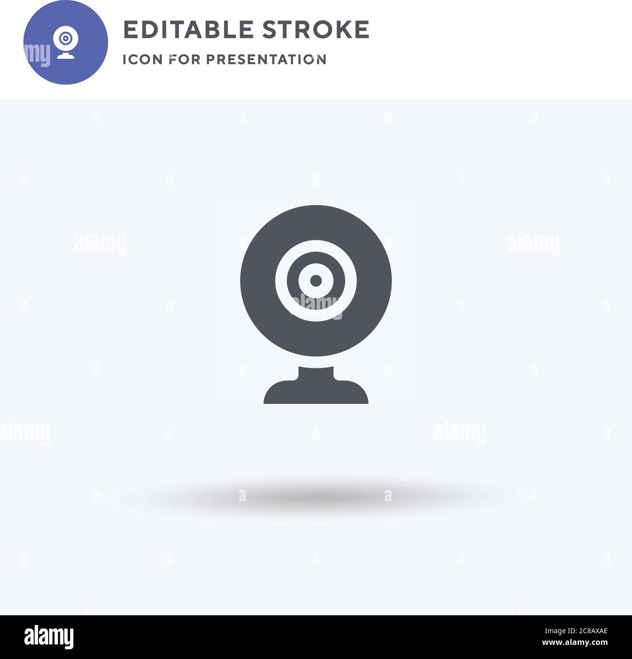 Webcam icon vector, filled flat sign, solid pictogram isolated on white ...