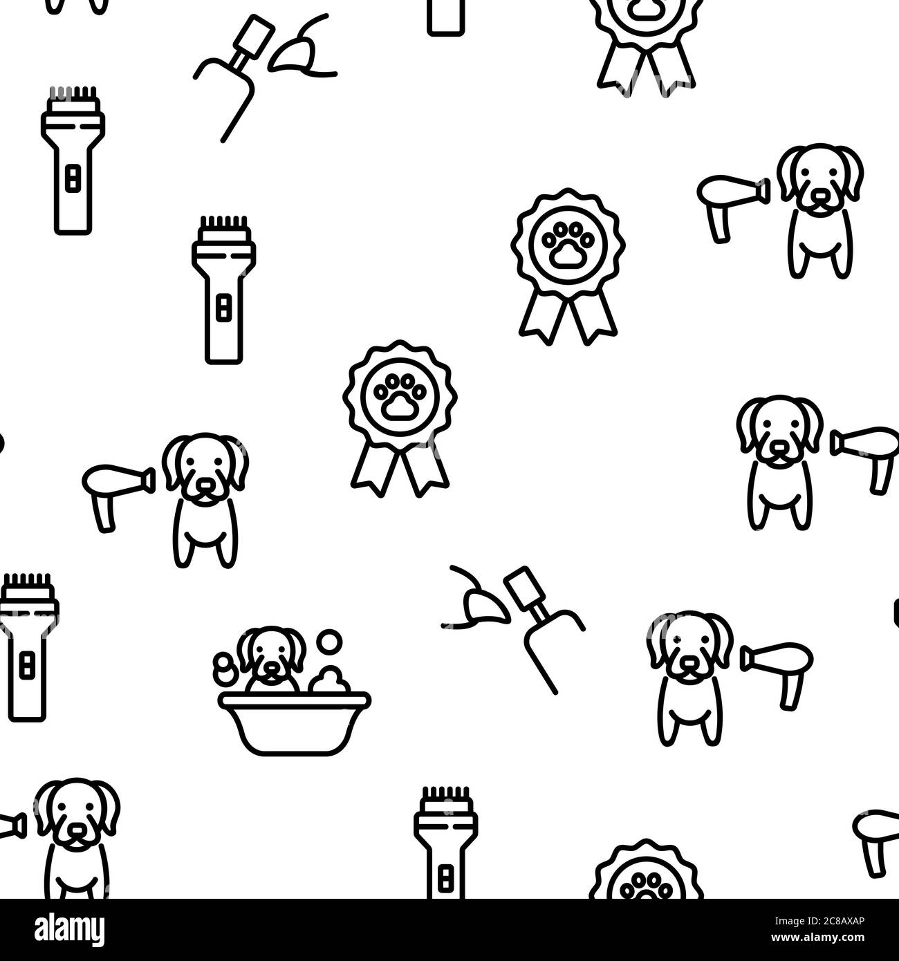 Grooming Animal Tool Vector Seamless Pattern Stock Vector Image & Art ...