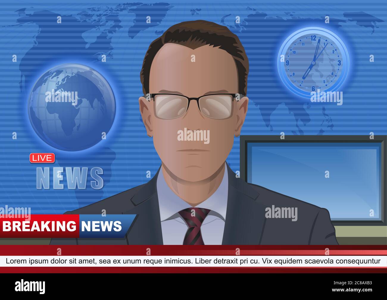 Male newscaster Stock Vector Images - Alamy