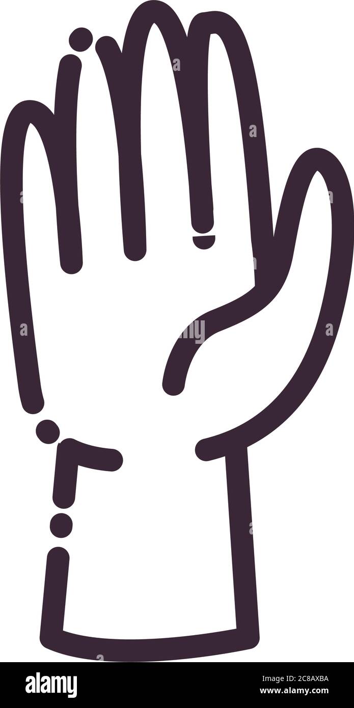 open gesture with hand line style icon design of People arm finger ...