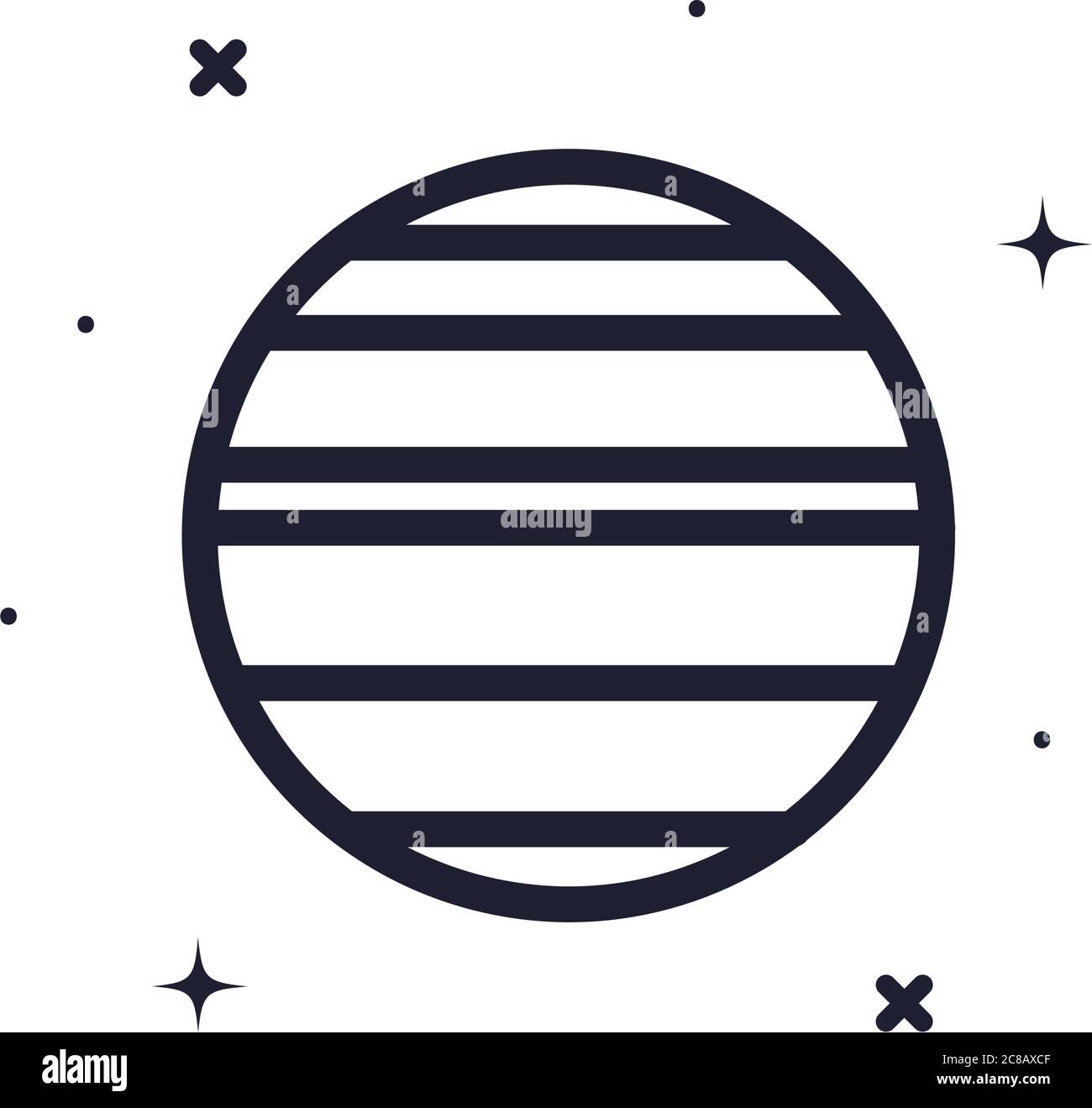 uranus planet line style icon of Space futuristic cosmos and universe ...