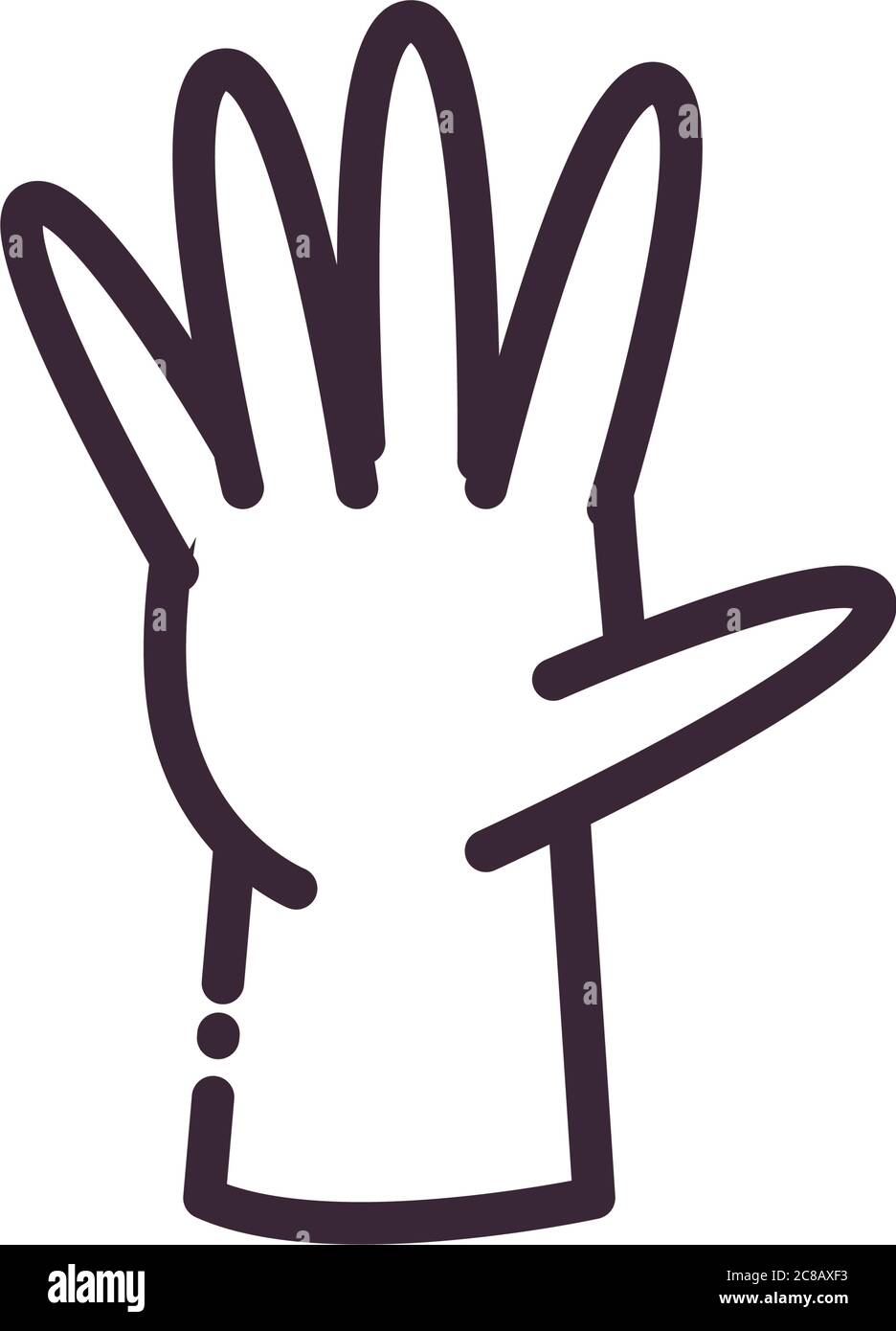 open gesture with hand line style icon design of People arm finger ...