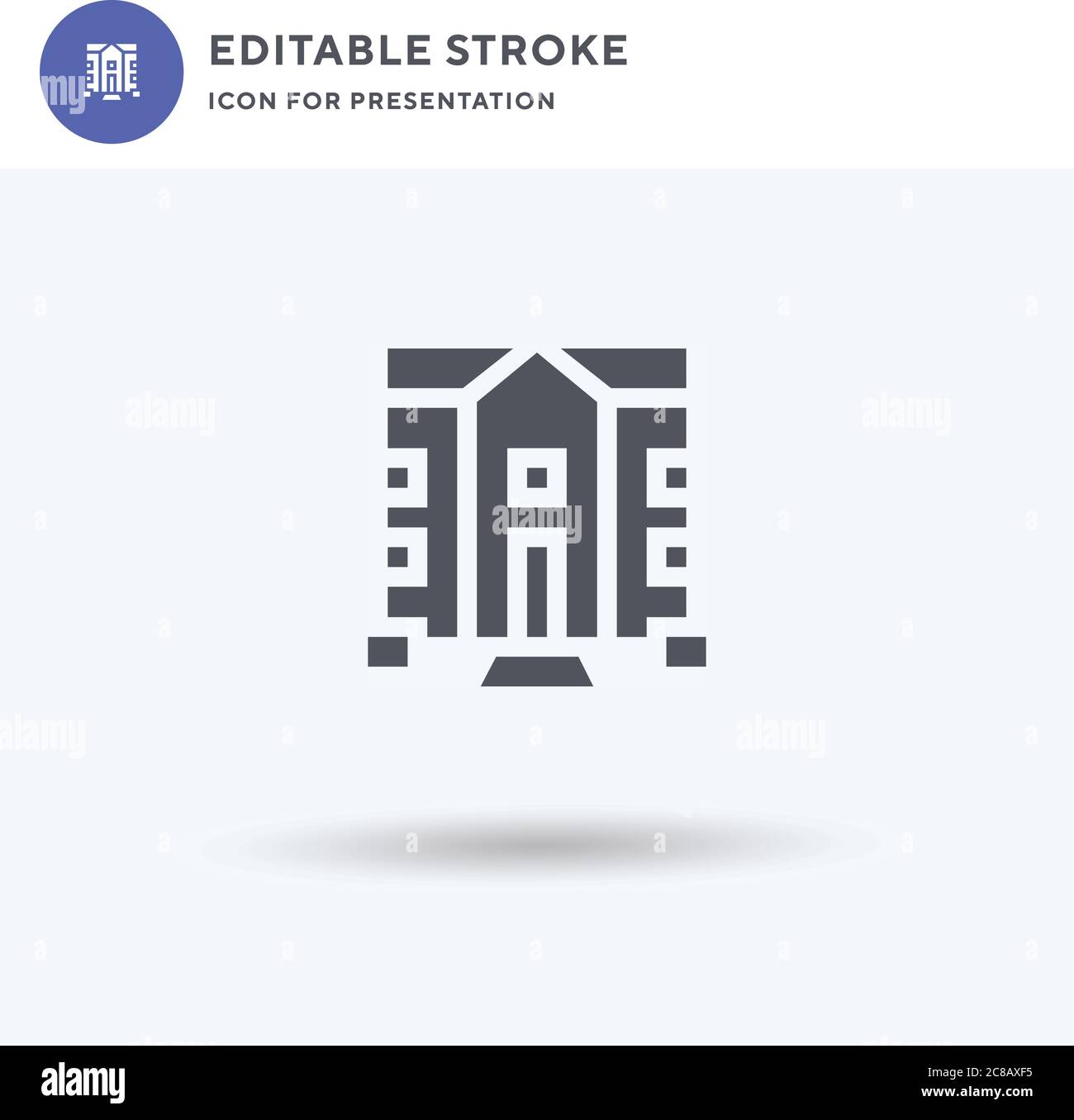 Retirement Home icon vector, filled flat sign, solid pictogram isolated ...