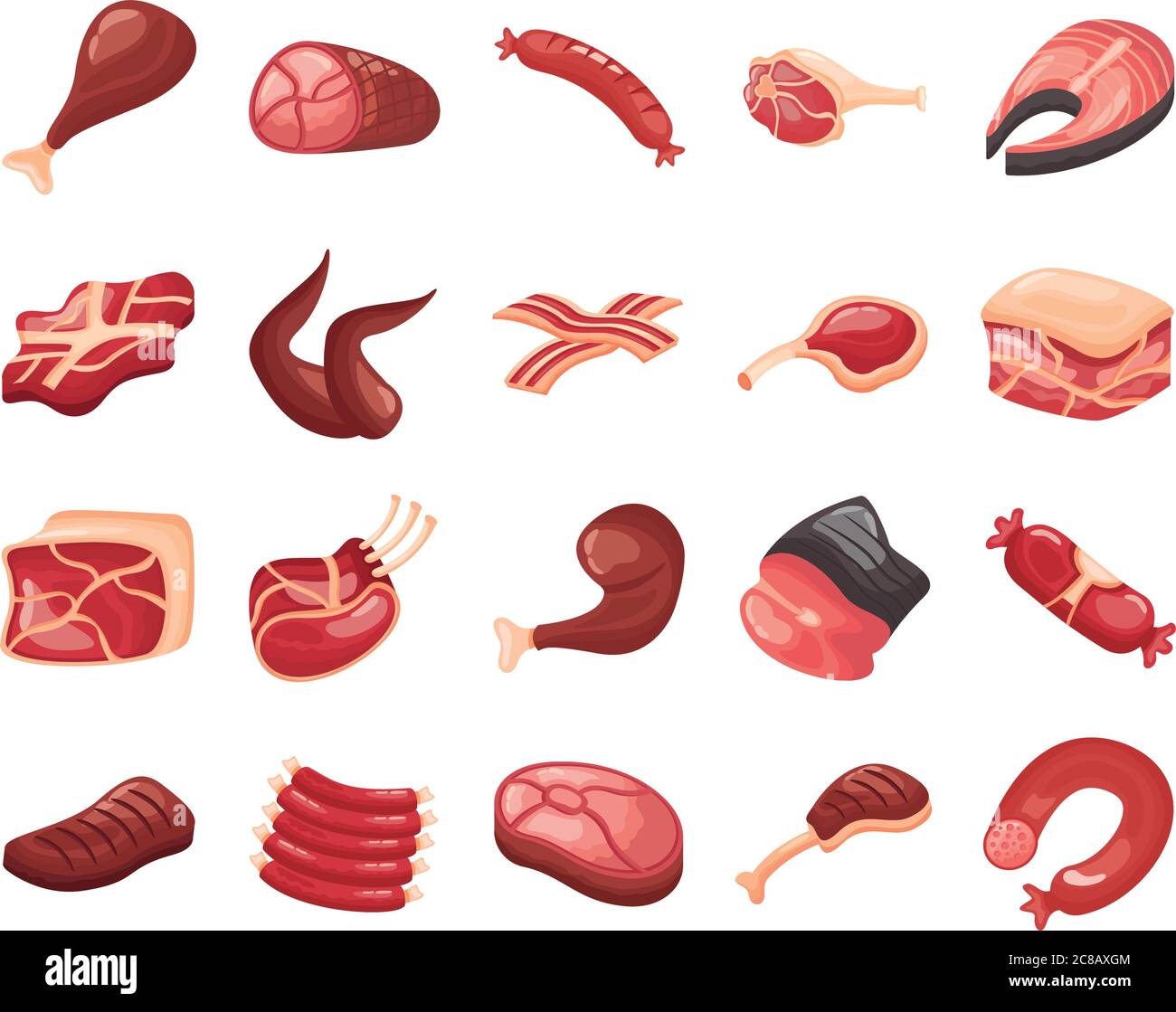Raw lamb meat cuts Stock Vector Images - Alamy