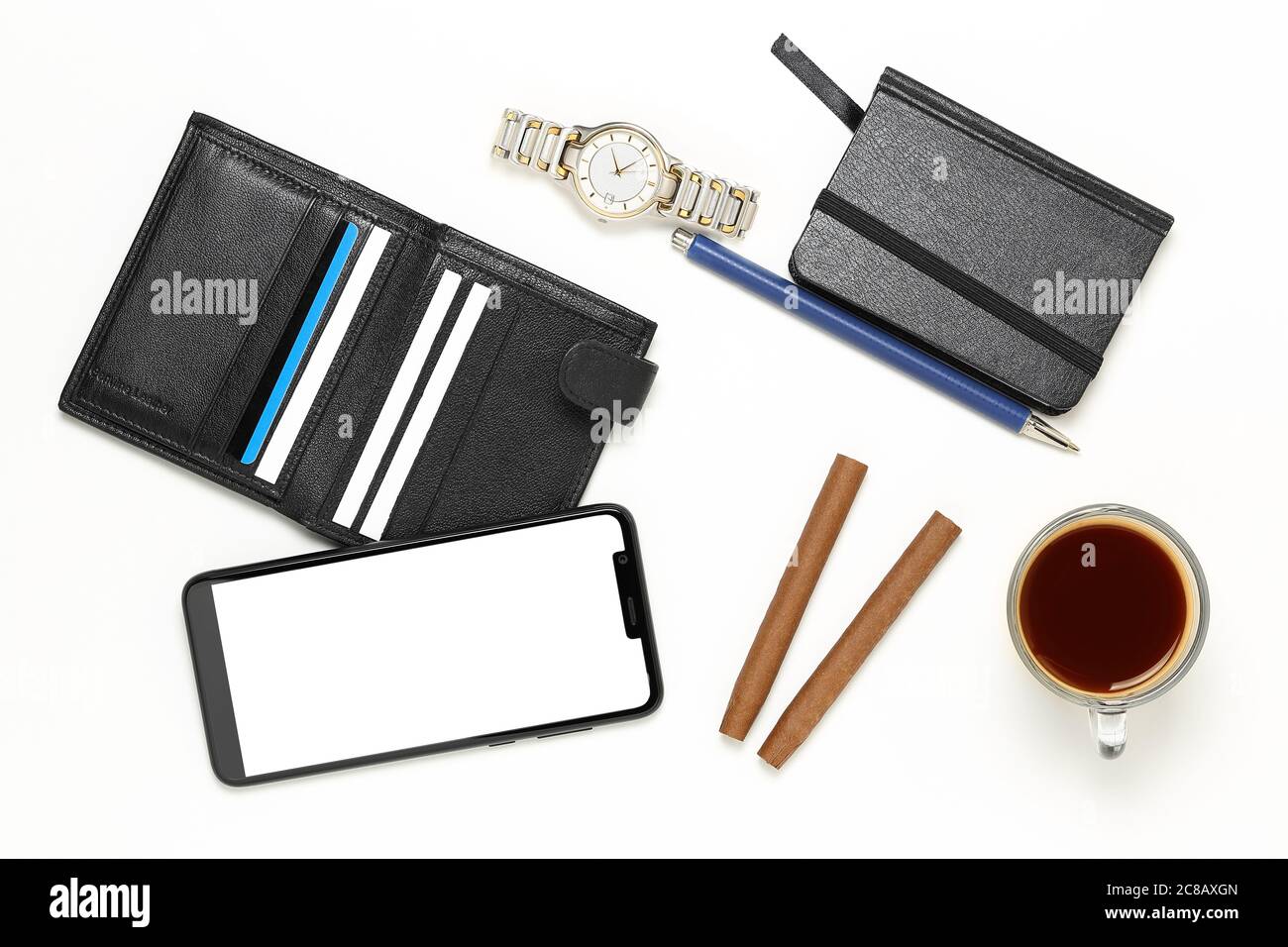 Male accessories top view Cut Out Stock Images & Pictures - Alamy