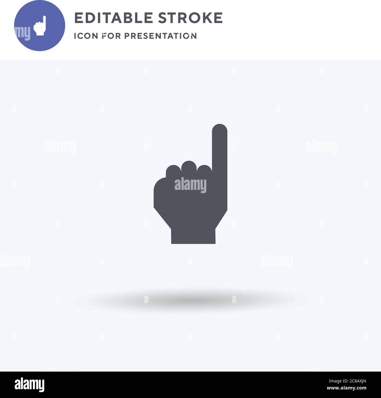 Hand icon vector, filled flat sign, solid pictogram isolated on white ...
