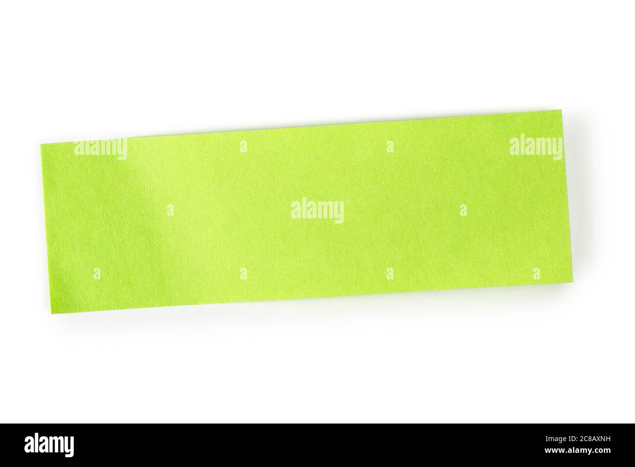 rectangular green note on white, detailed paper texture for messages or ...