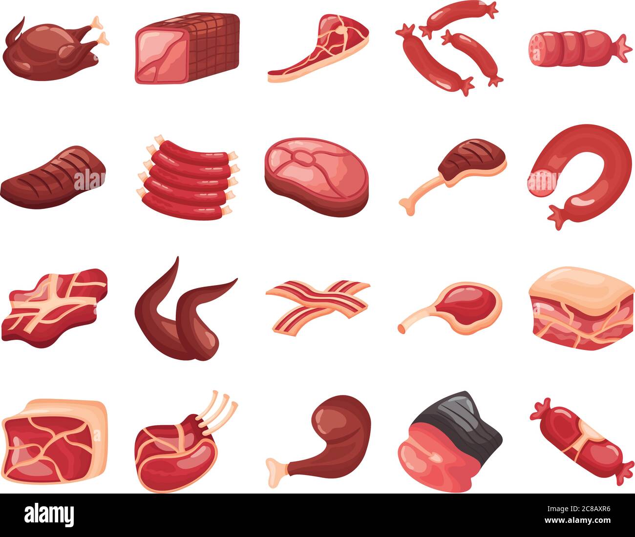 Raw lamb meat cuts Stock Vector Images - Alamy