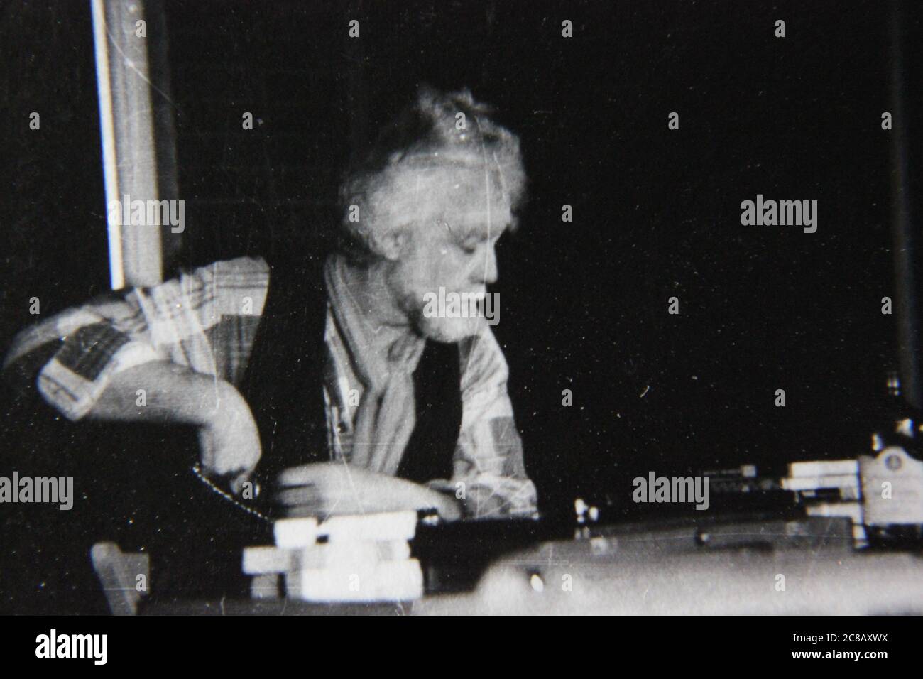 An older actor staging a dramatic and emotional performance while ...