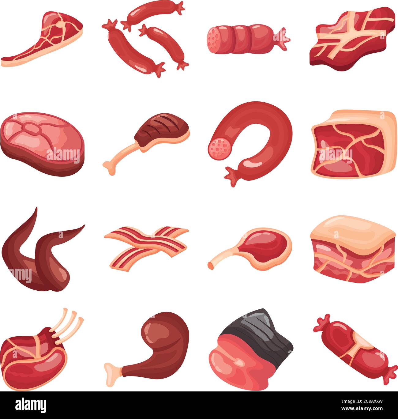bundle of meat cuts set icons vector illustration design Stock Vector ...