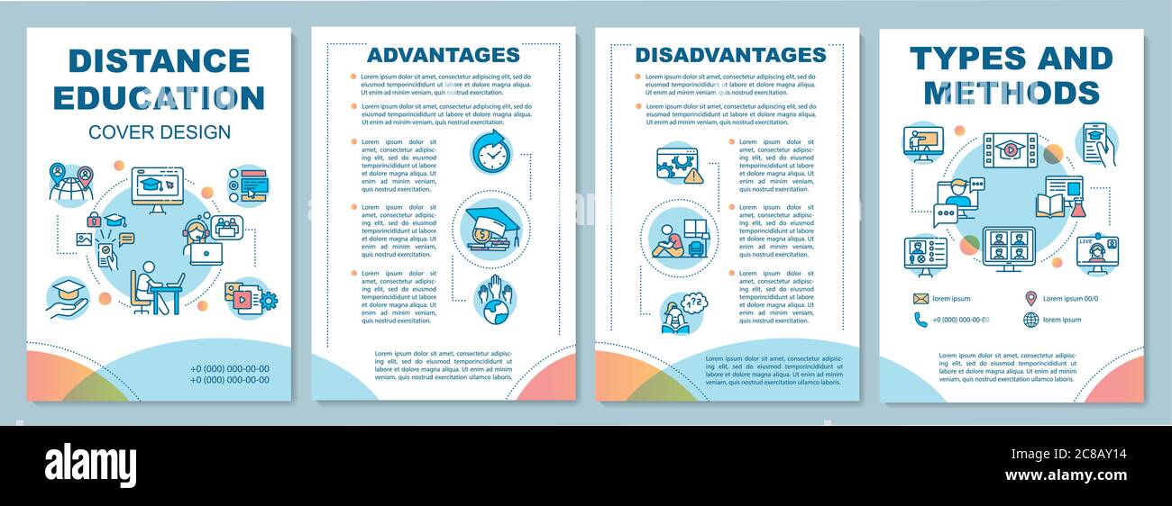 Distance education brochure template. Online education types. Flyer ...