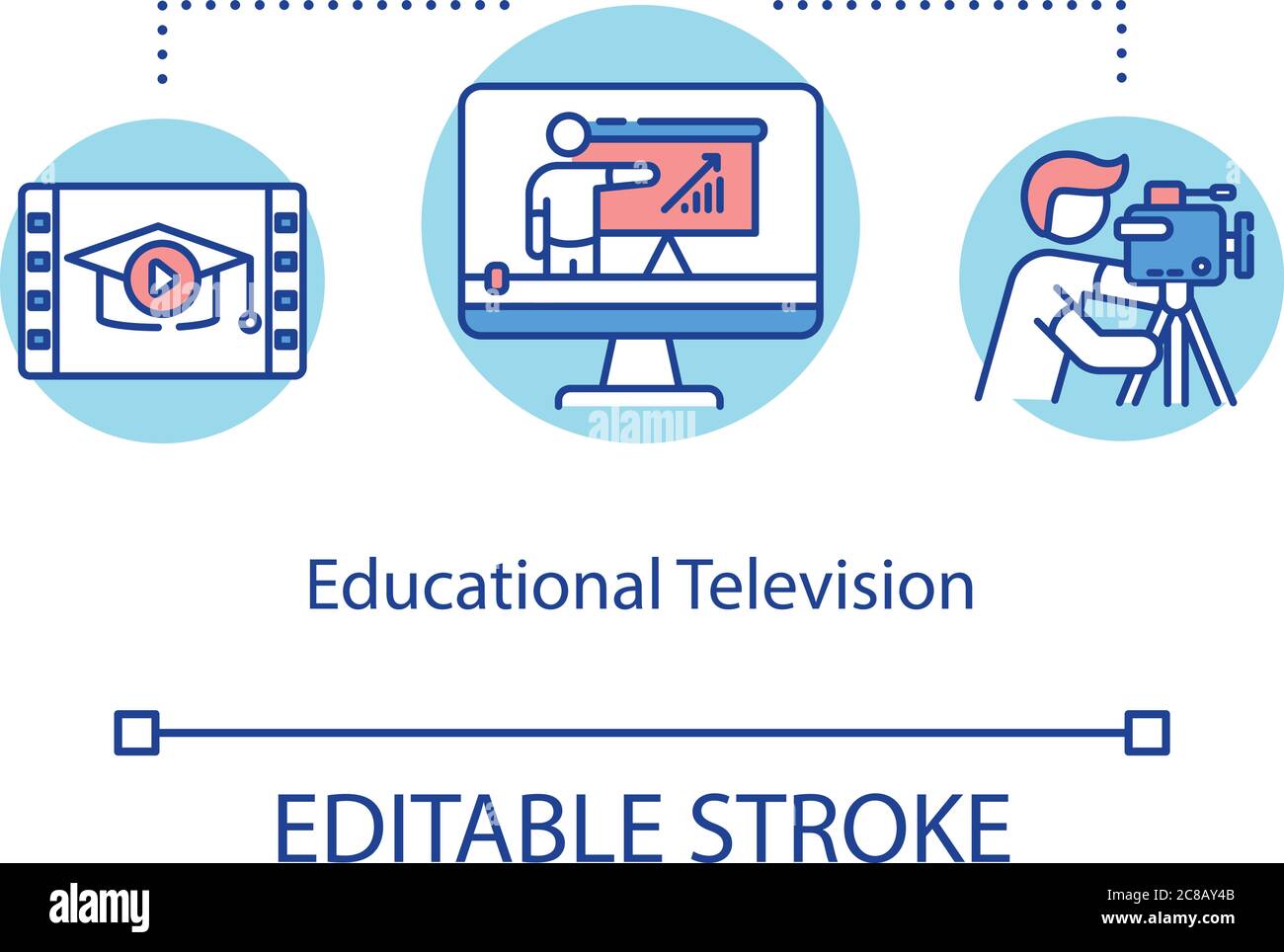 Educational television concept icon. Distance education. Learning TV ...