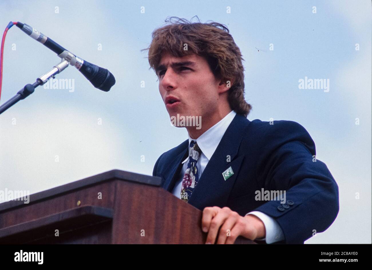 Actor Tom Cruise makes remarks at an Earth Day rally at the United ...