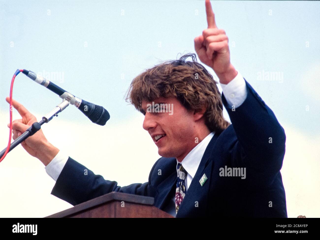 Actor Tom Cruise makes remarks at an Earth Day rally at the United ...