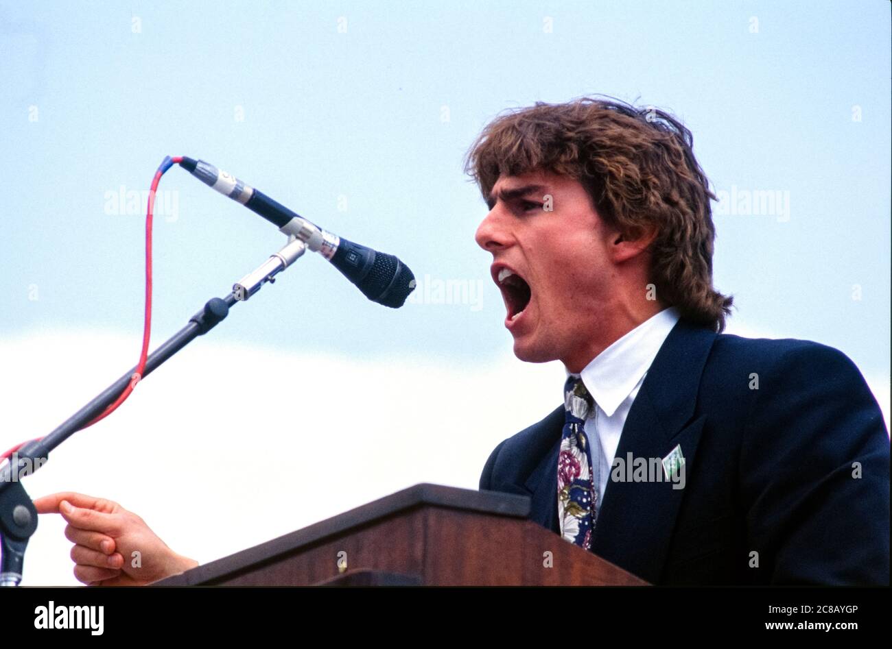 Actor Tom Cruise makes remarks at an Earth Day rally at the United ...