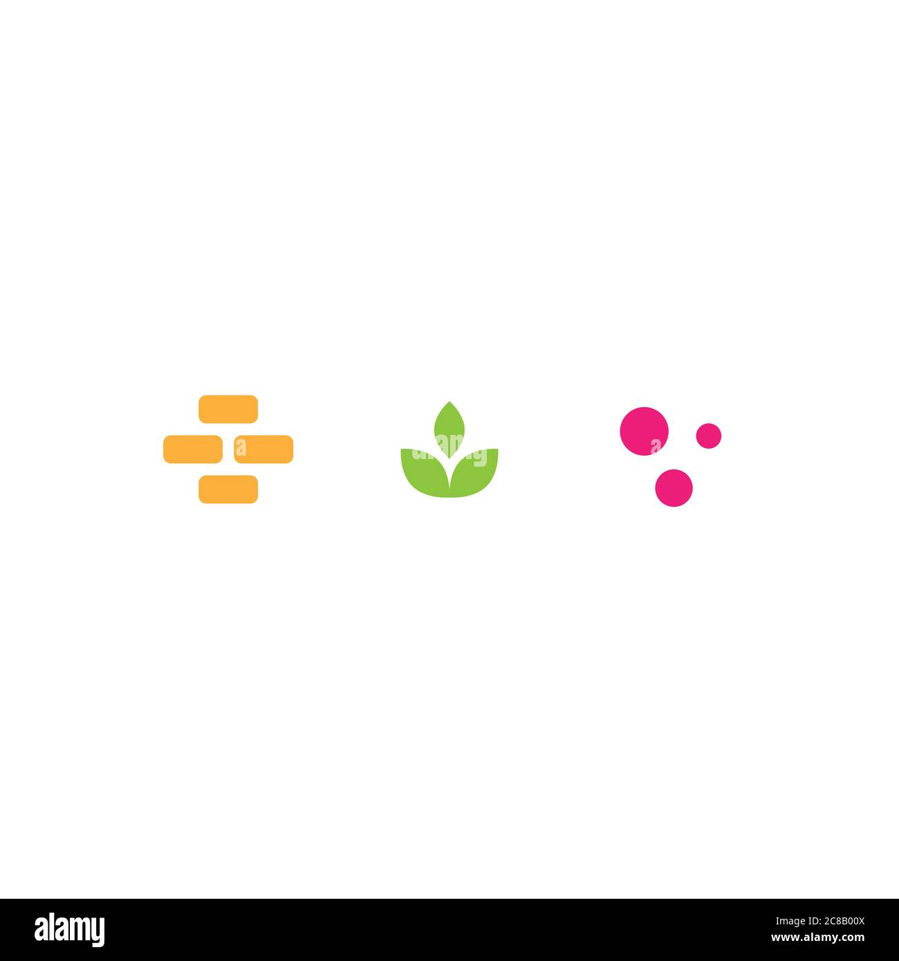 Protein, carbohydrates and fat simple icons. molecule sign. Skeletal ...