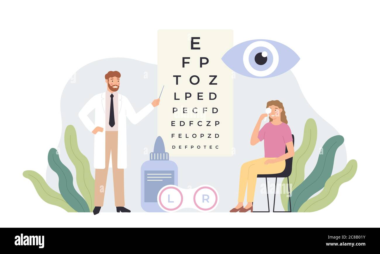 Ophthalmologist checking vision. Eye healthcare test, ophthalmology ...