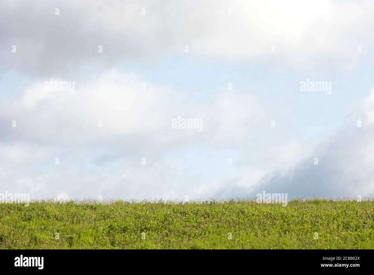 Clearing skies over a green field Stock Photo - Alamy