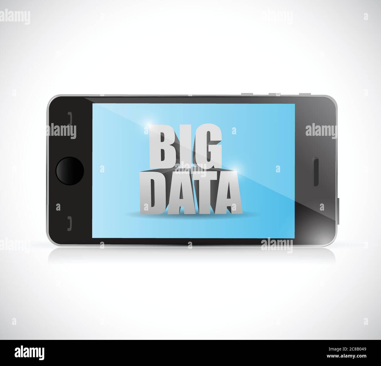 Phone and big data message illustration design over a white background ...
