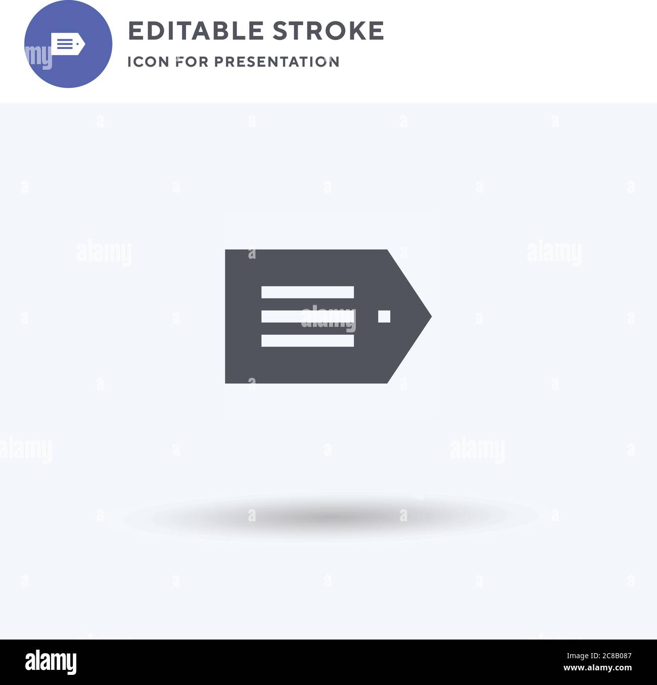 Label icon vector, filled flat sign, solid pictogram isolated on white ...