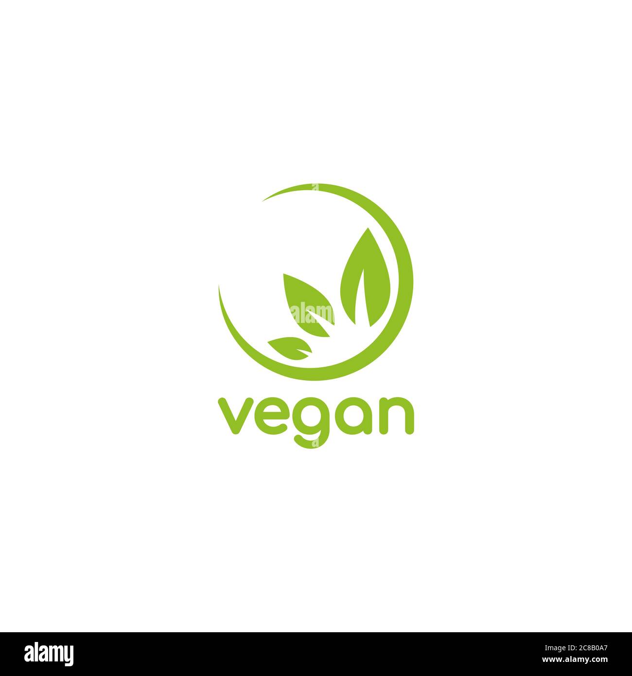 Vegan, veggie product label. Green leaves veggie icon. Healthy, eco ...