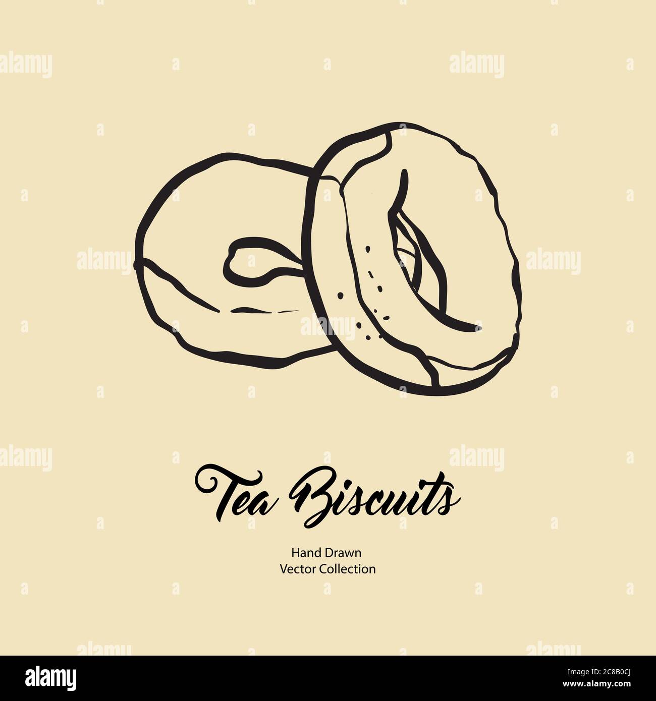 Jam doughnuts isolated hand drawn vector line illustration old style ...