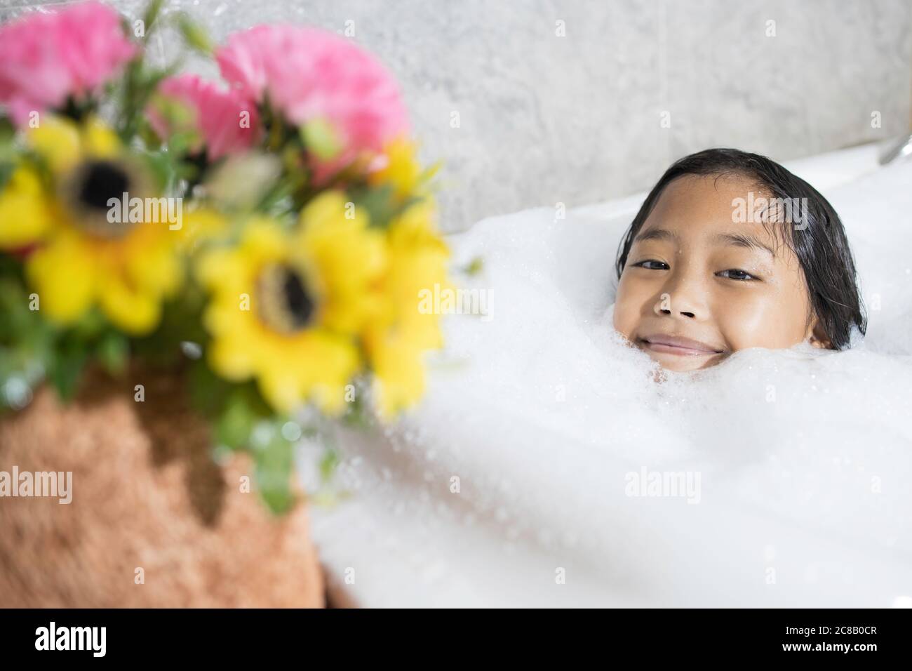 Lady bathing soap hi-res stock photography and images - Alamy