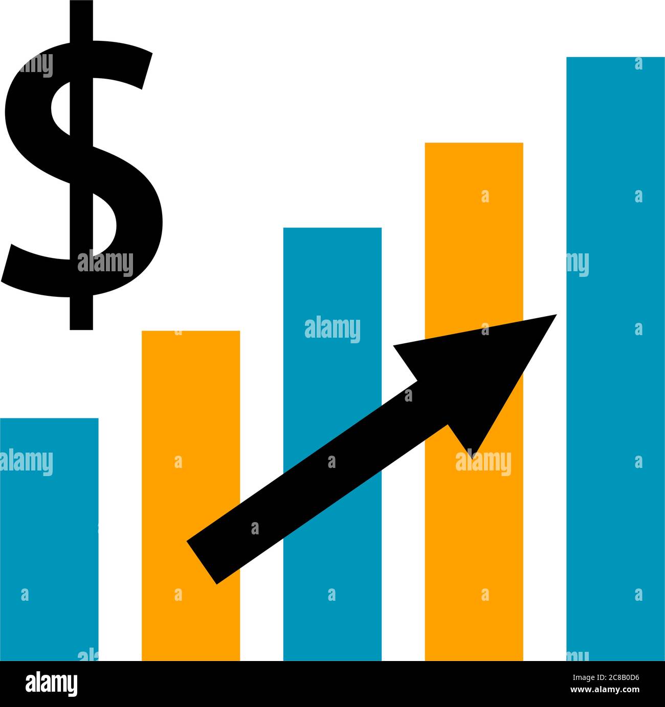 Financial growth chart with arrow and money sign. Successful business ...