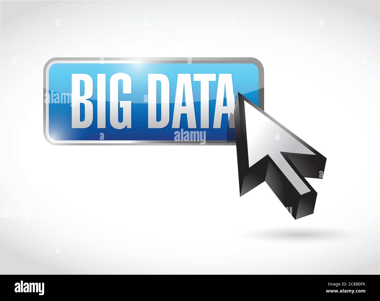 Big data button cursor illustration design over a white background ...
