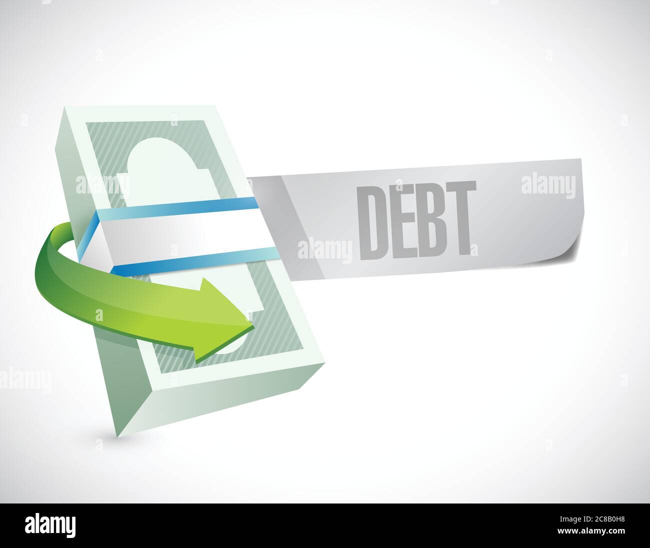Money and debt message illustration design over a white background ...