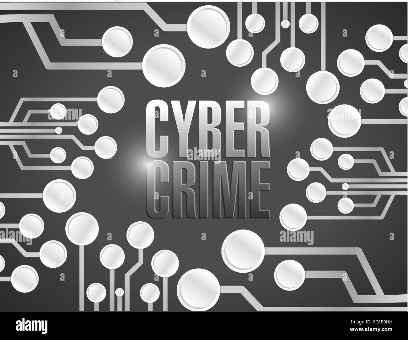 Cyber crime circuit illustration design over a black background Stock ...