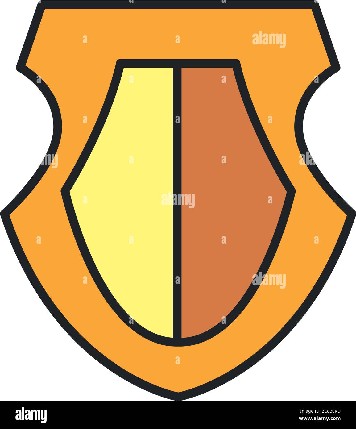 Shield line and fill style icon design, Label tag banner product and ...