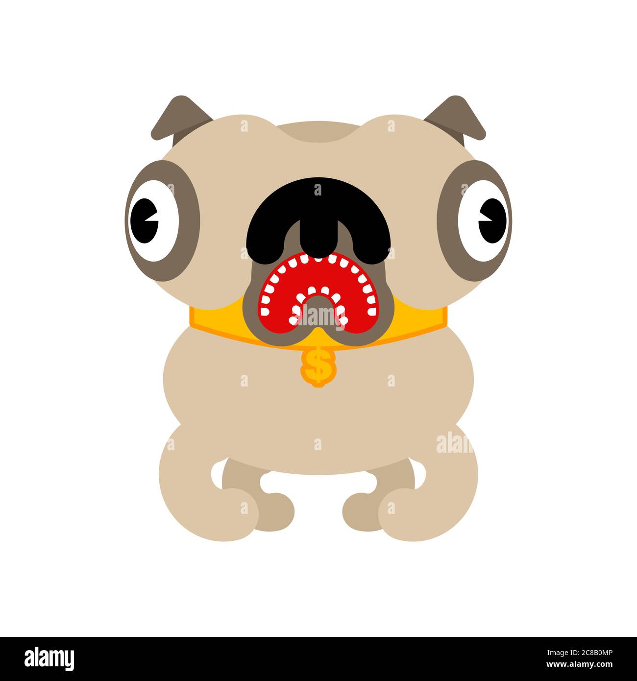 Pug cartoon isolated. Dog vector illustration. pet Stock Vector Image ...