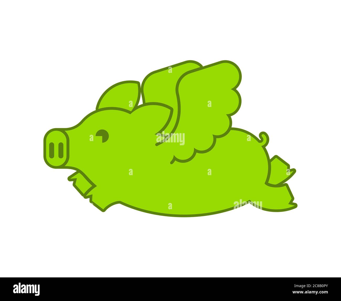 Flying pig isolated. piglet with wings vector illustration Stock Vector ...