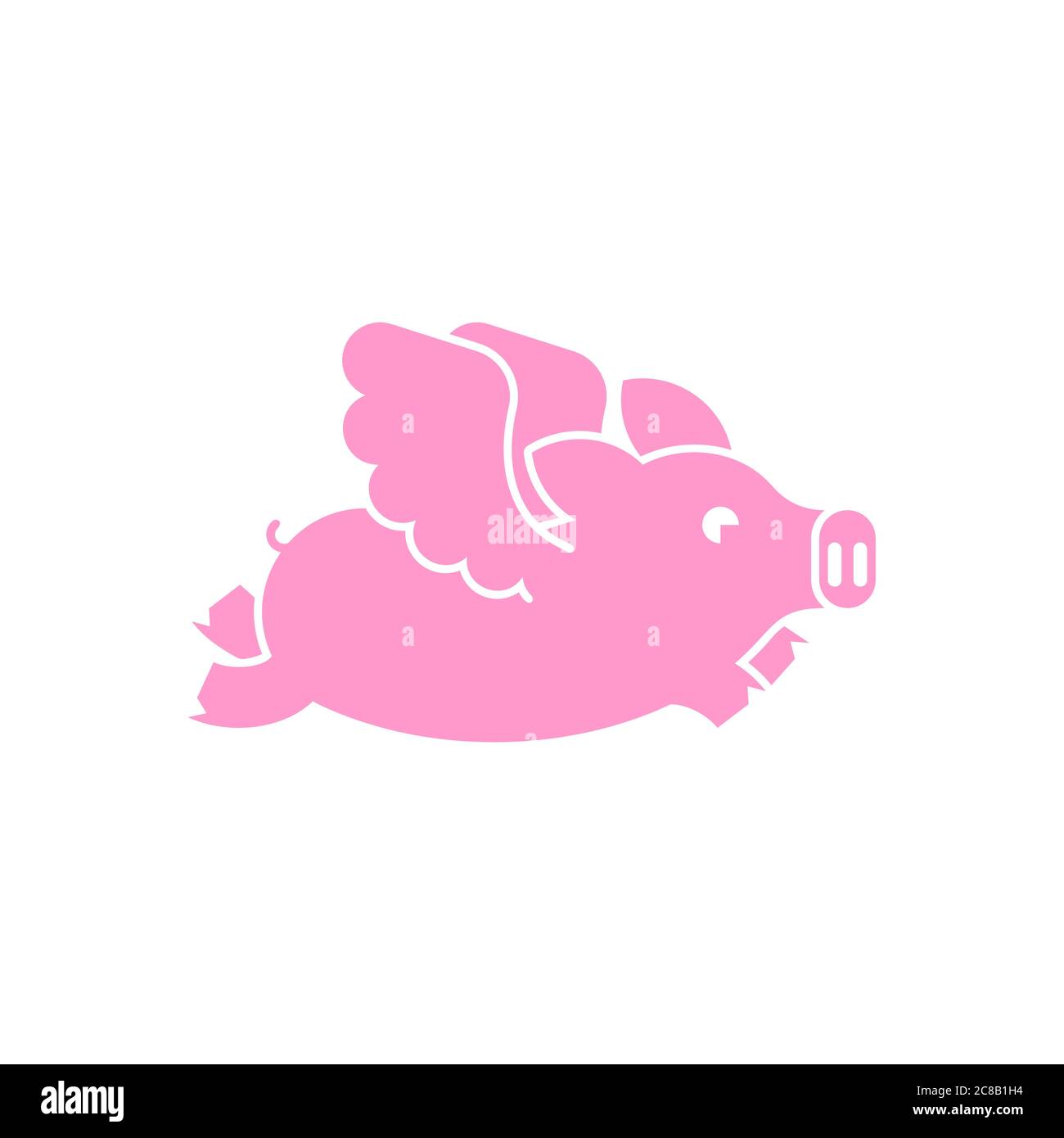 Flying pig isolated. piglet with wings vector illustration Stock Vector ...