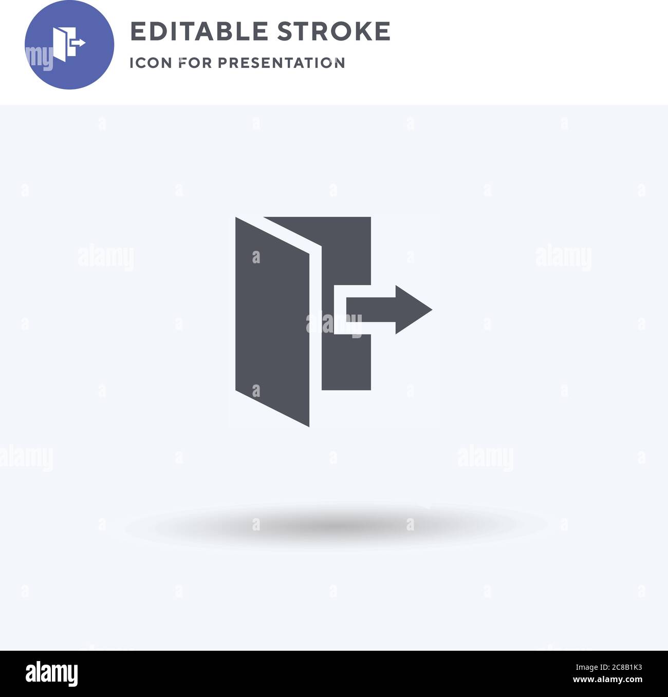 Logout icon vector, filled flat sign, solid pictogram isolated on white ...